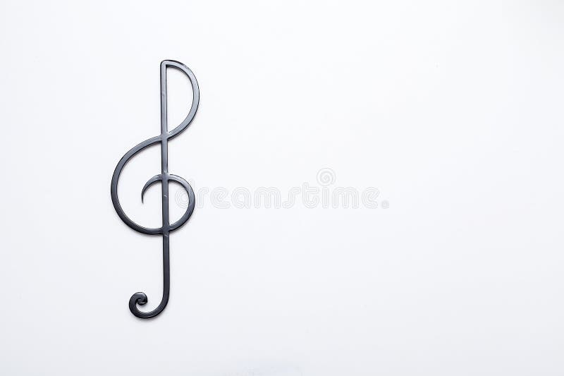 Black Treble Clef on a White Background. Music Symbol Stock ...
