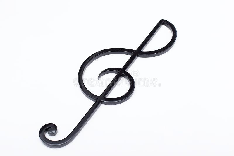 Black Treble Clef on a White Background. Music Symbol Stock ...