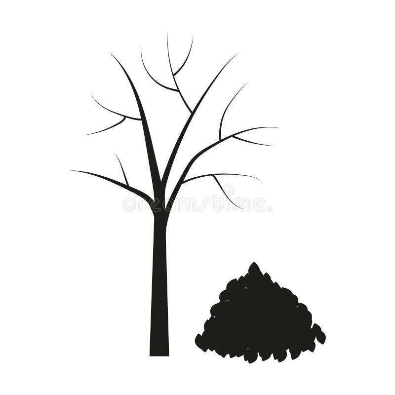 Black Tree Has Fallen Leaves. Design Element. Vector Illustration Stock ...