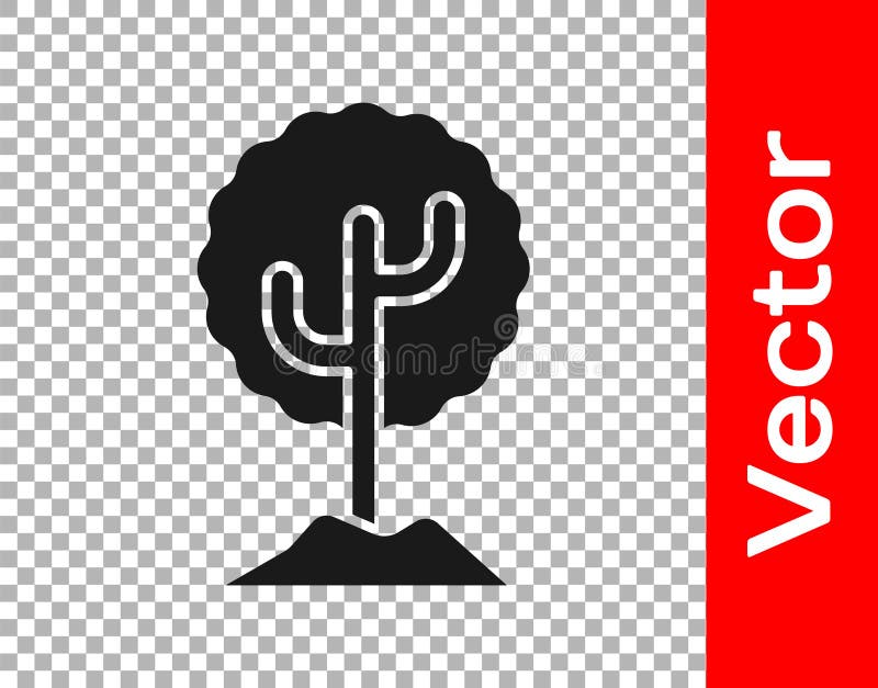 Black Tree Icon Isolated on Transparent Background. Forest Symbol Stock ...