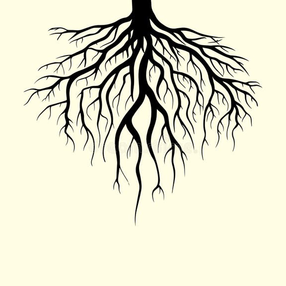 Black Tree Roots Flat Isolated Vector Illustration Stock Vector ...