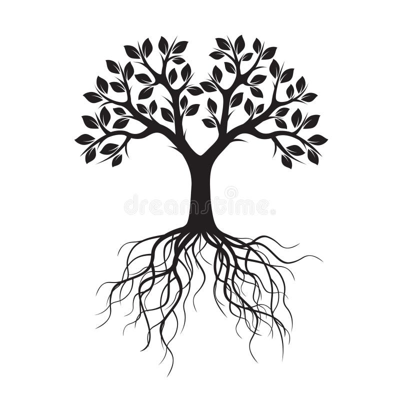 Empty tree with roots stock vector. Illustration of graphical - 26741554