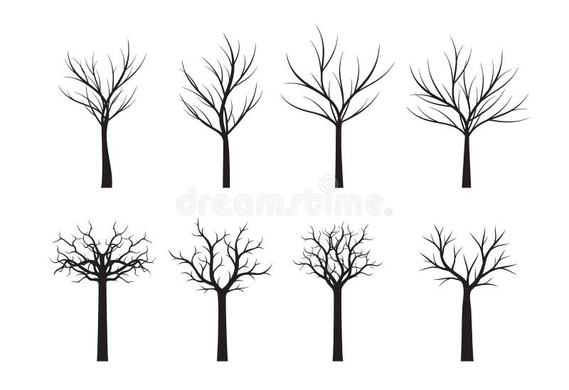 Black Trees. Vector Illustration Stock Vector - Illustration of ...