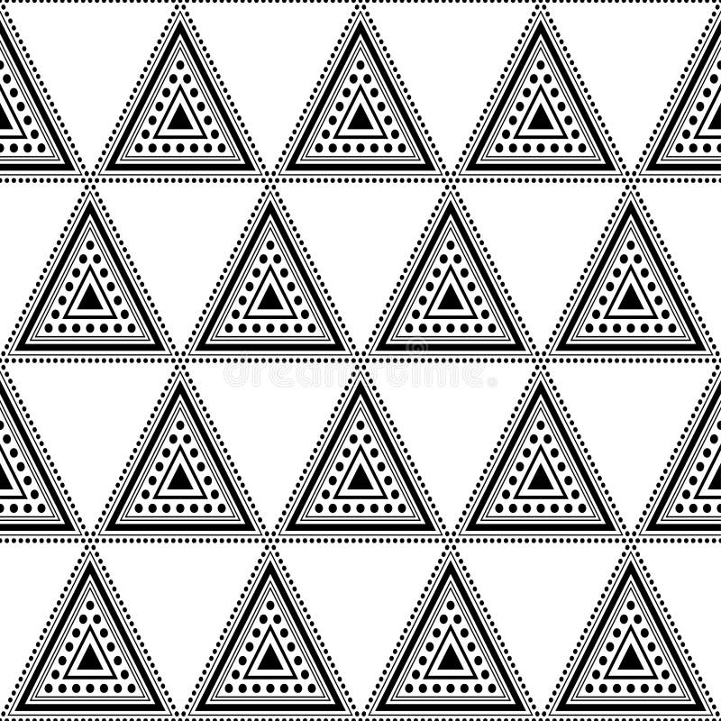 Black Triangle Aztec on White Background Stock Vector - Illustration of ...