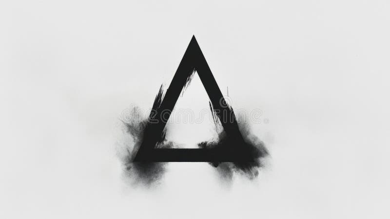 A Black Triangle with a Black Border and a Black Cross through the ...