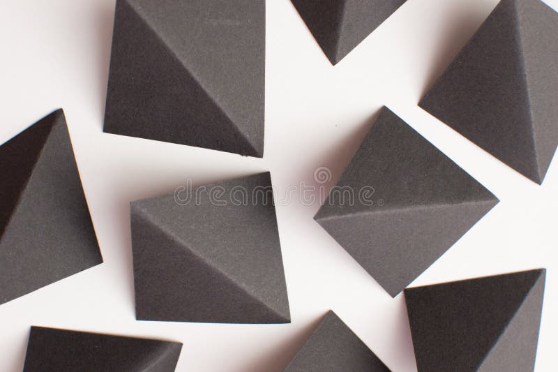 Black Triangle 3d Shapes on White Background Stock Photo - Image of ...