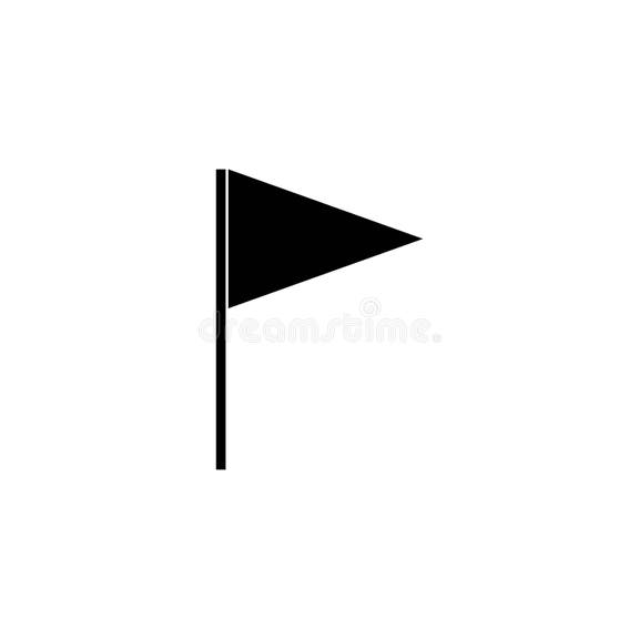 Black Triangle Flag Icon Logo Stock Illustration - Illustration of ...