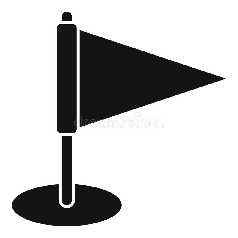Black Triangle Flag Pointing Right on Round Stand Icon Stock ...