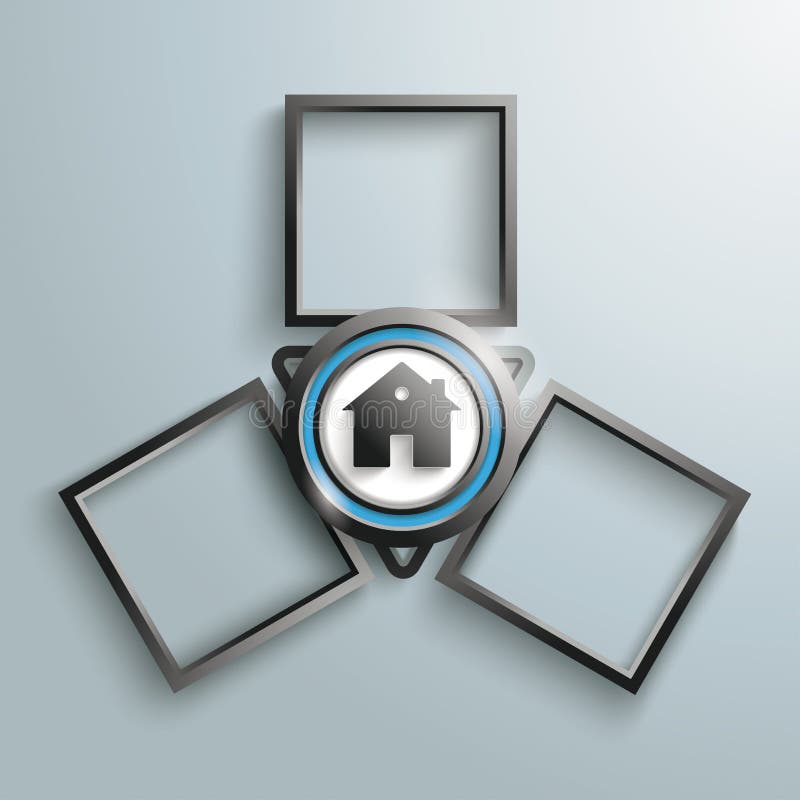 Black Triangle House 3 Frames Cycle Stock Vector - Illustration of ...