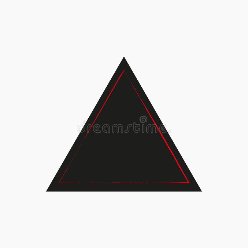 Black Triangle Icon with Thin Red Stripes. Creative Geometric Figure ...