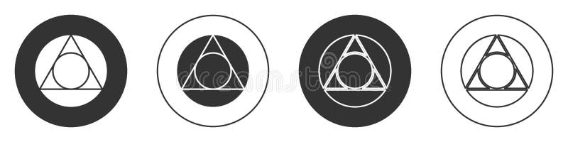 Black Triangle Sign with Radiation Symbol Icon Isolated on Transparent ...