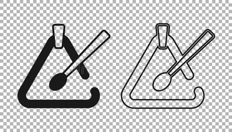 Black Triangle Musical Instrument Icon Isolated on Transparent ...
