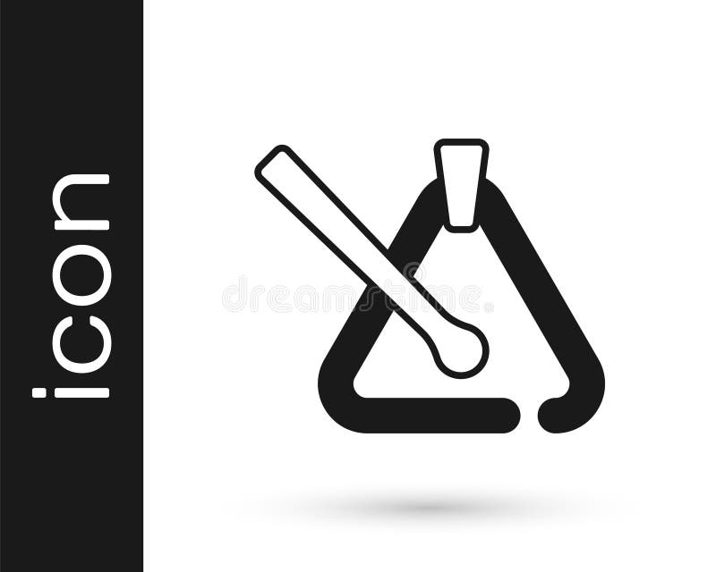 Black Triangle Musical Instrument Icon Isolated on White Background ...