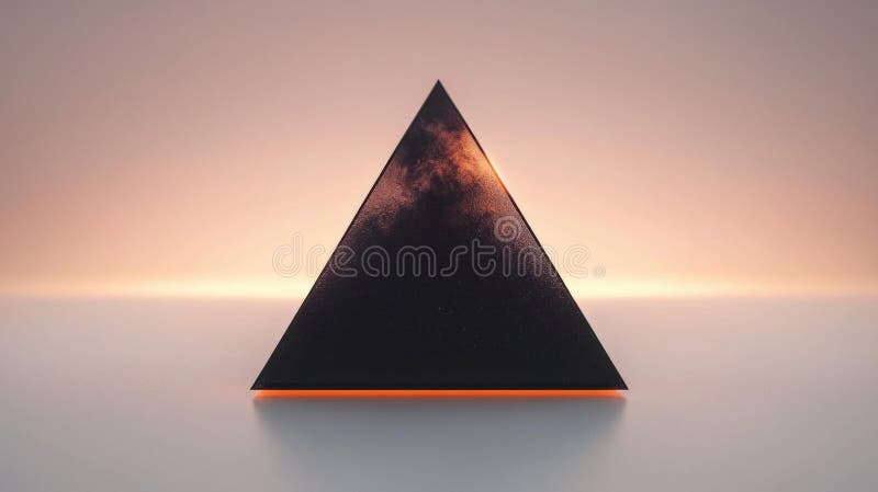 A Black Triangle with Orange Glow at the Bottom, Set Against a Gradient ...