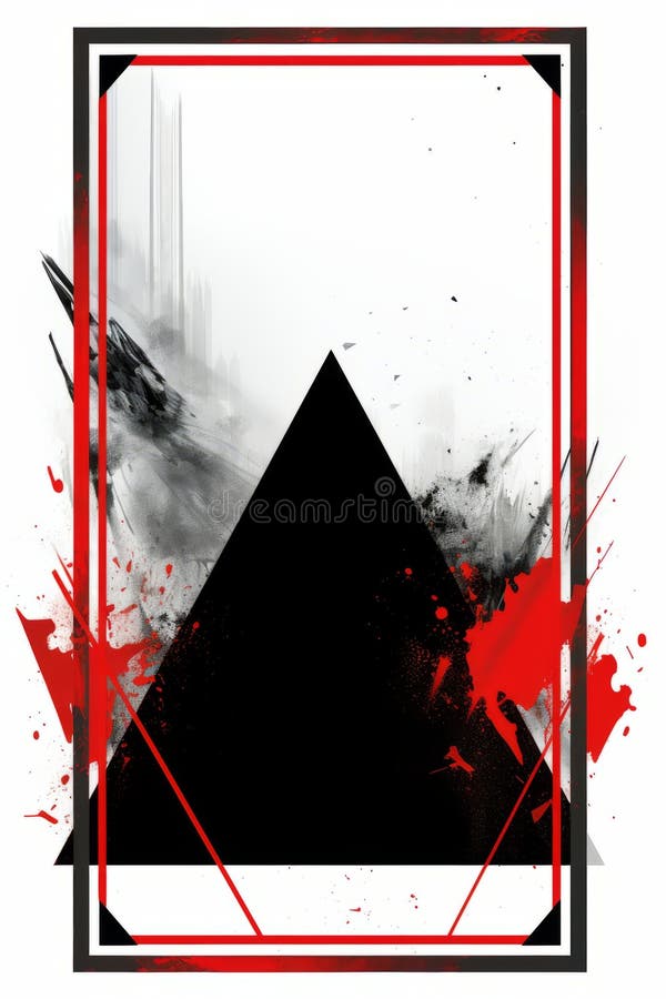 A Black Triangle with Red Paint on it Stock Illustration - Illustration ...