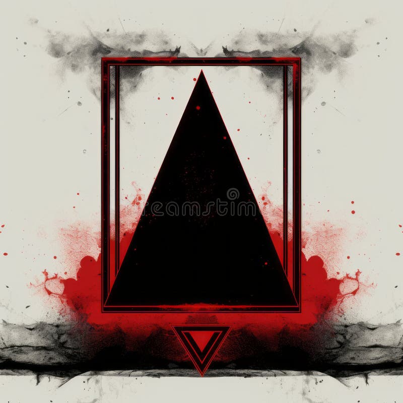 A Black Triangle with Red Paint on it Stock Illustration - Illustration ...