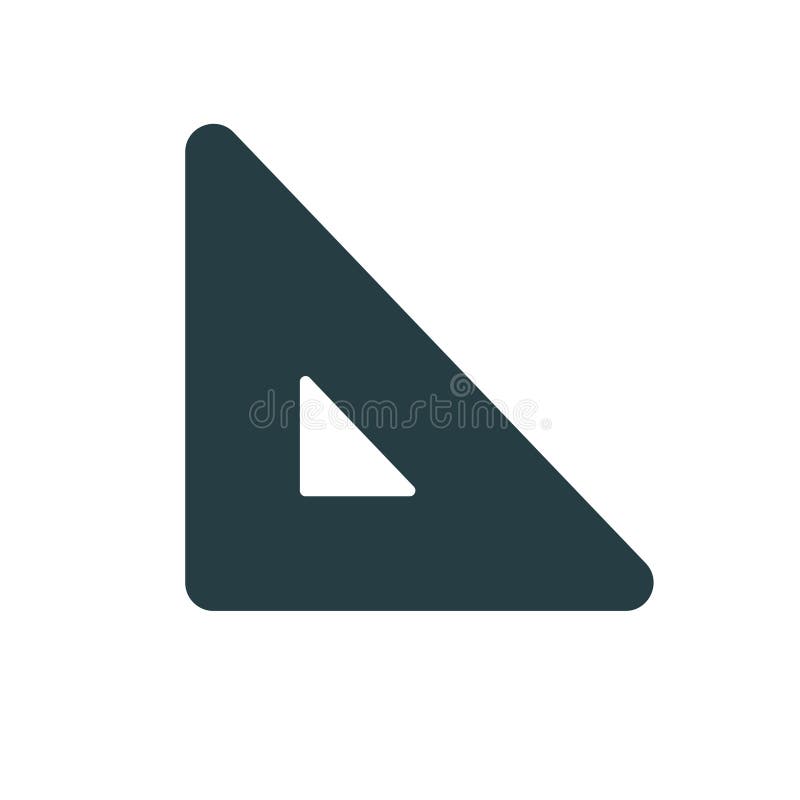 Black Triangle Ruler Silhouette Icon, Vector Illustration Stock ...