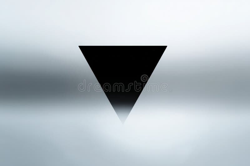 Black Triangle Shape on a Smooth Reflective Surface in Minimalistic ...
