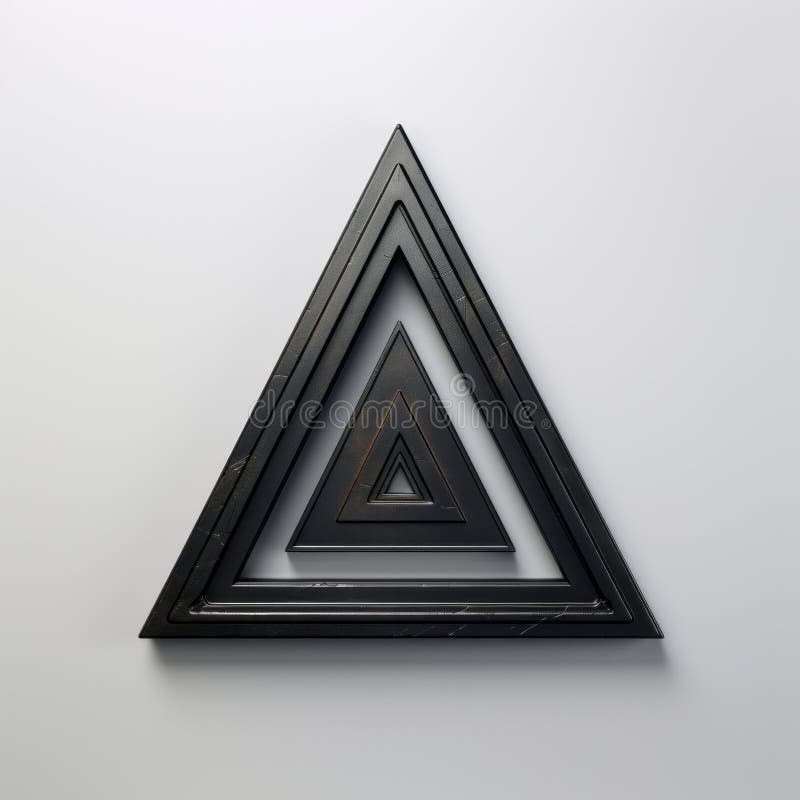 A Black Triangle Shaped Object on a White Wall Stock Illustration ...