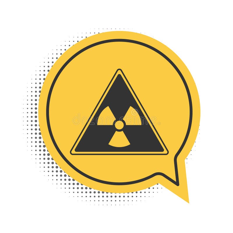 Black Triangle Sign with Radiation Symbol Icon Isolated on White ...