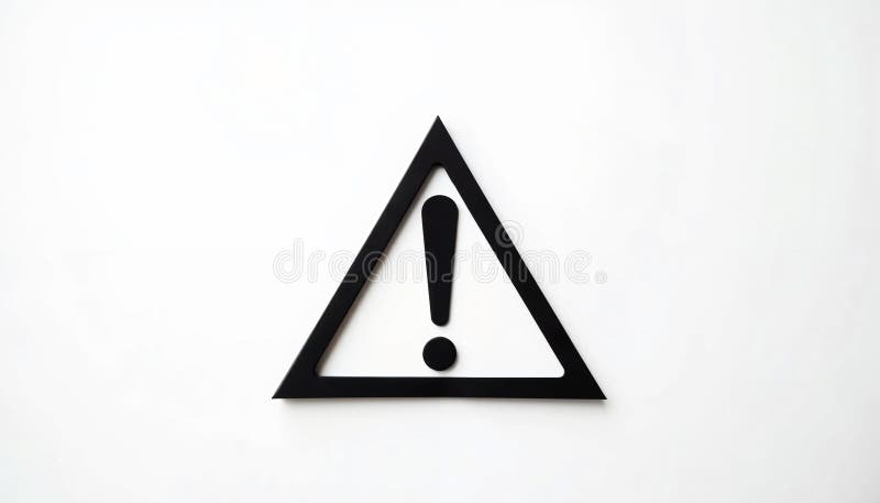 Black Triangle Warning Sign with Exclamation Mark. Generative AI Stock ...
