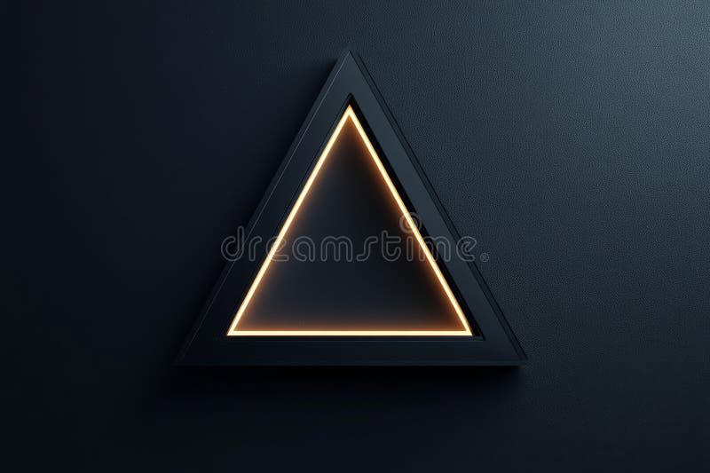 A Black Triangle with a Yellow Light Shining on it Stock Illustration ...