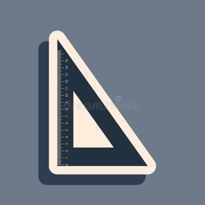 Black Triangular Ruler Icon Isolated on Grey Background. Straightedge ...