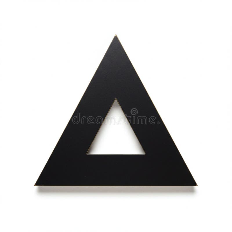 Black Triangular Shape with a Central Cut-out Triangle, Creating a ...