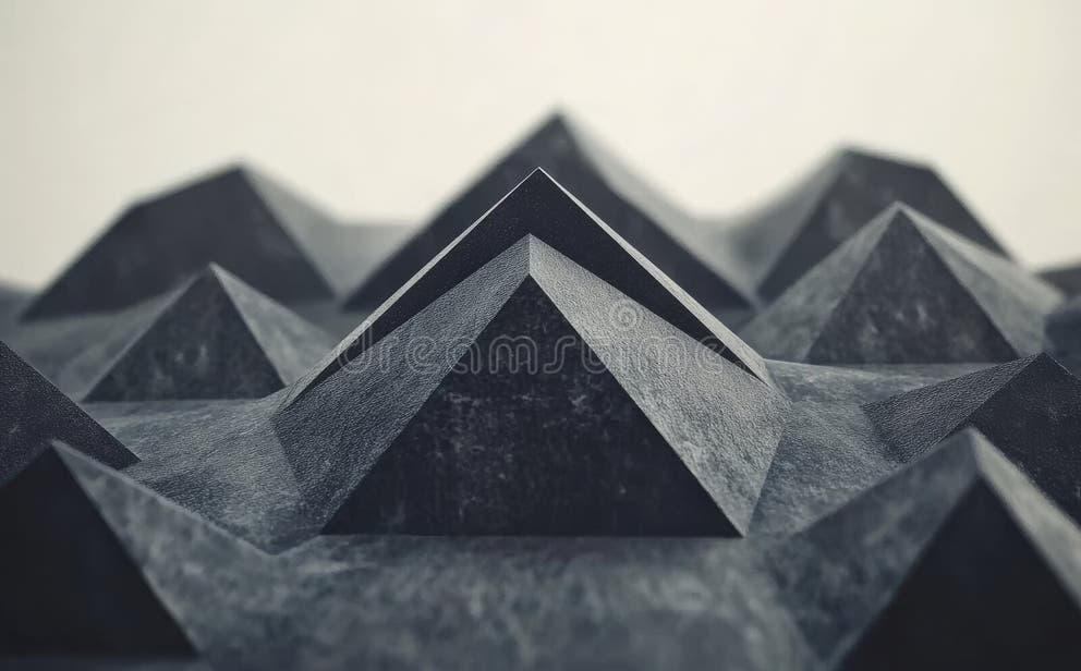 Black Triangular Shapes Arranged Intricately on a Flat Surface Create a ...