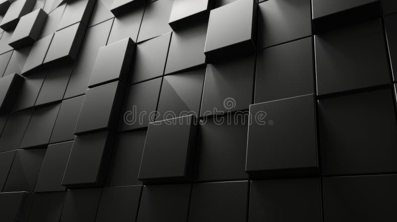 Black Triangular Tiles Wall, Modern 3d Block Background, Futuristic ...