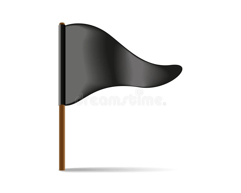 Black Triangular Waving Flag Stock Vector - Illustration of background ...
