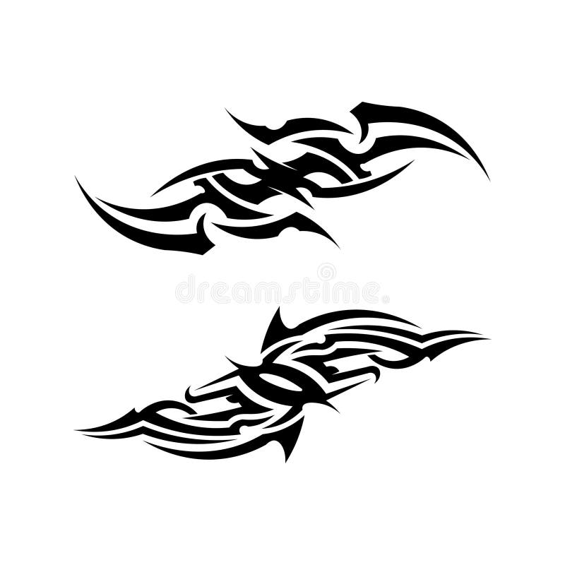 Black Tribal Vector Logo Design Icon and Sign Tribal Stock Illustration ...