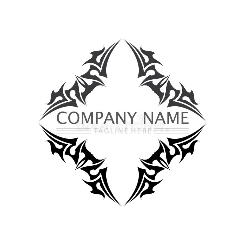 Black Tribal Vector Logo Design Icon and Sign Tribal Stock Illustration ...