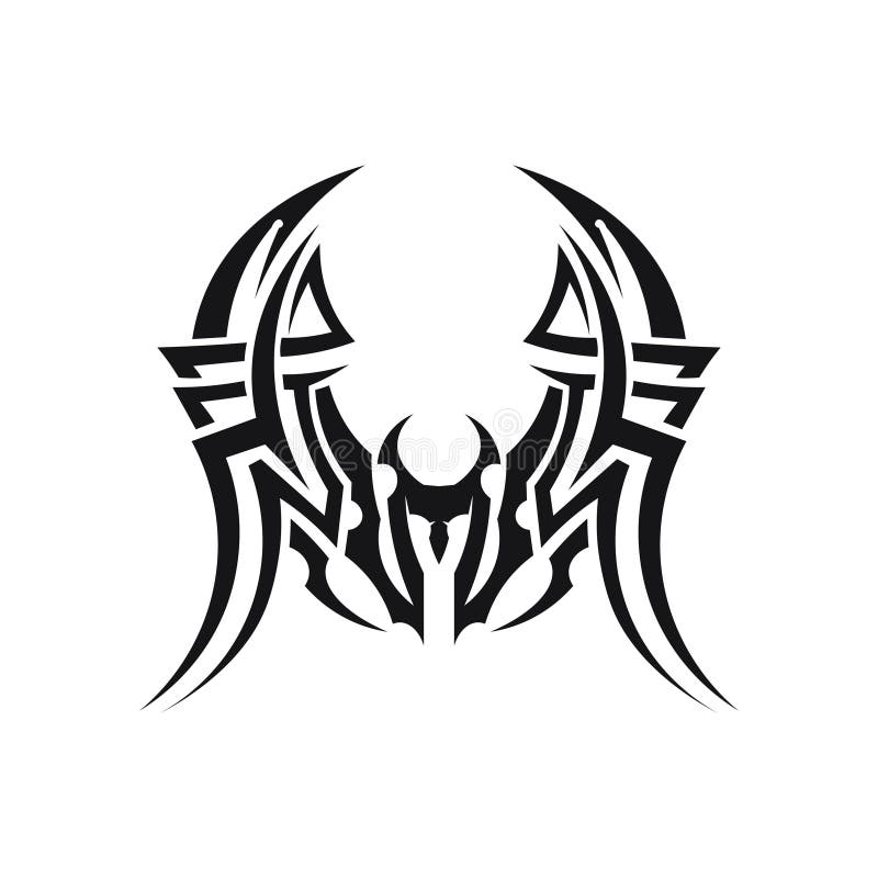 Black Tribal Vector Logo Design Icon and Sign Tribal Stock Illustration ...