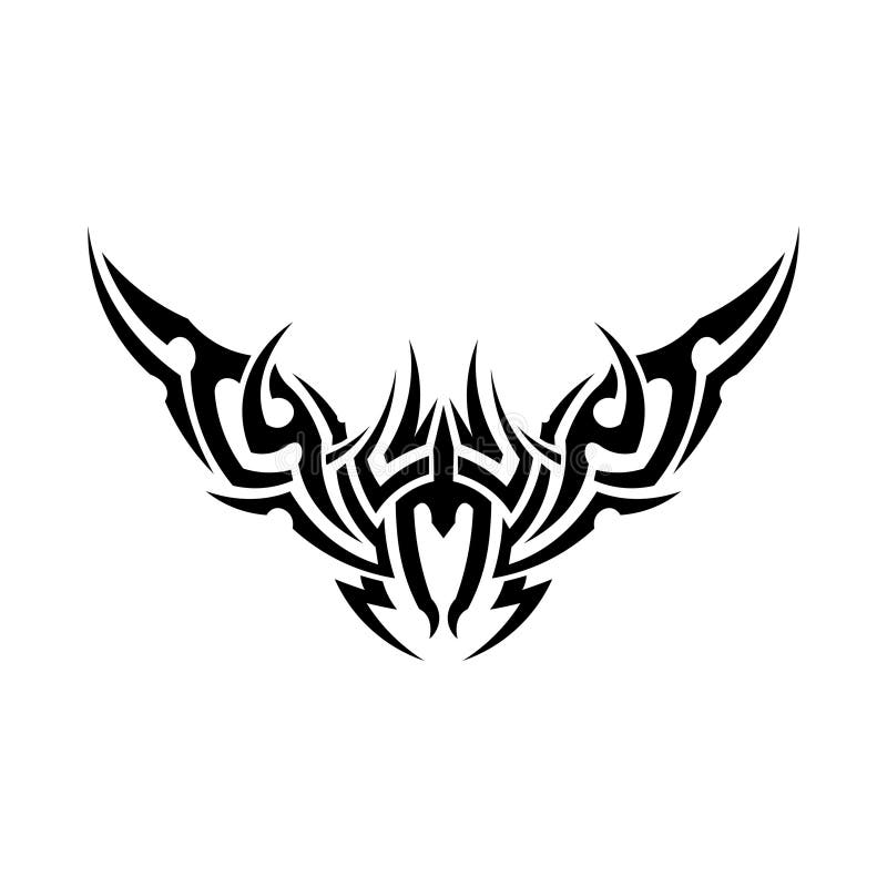 Black Tribal Vector Logo Design Icon and Sign Tribal Stock Illustration ...