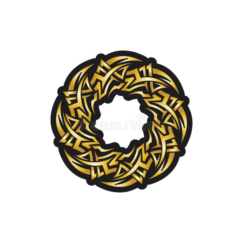 Black Tribal Vector Logo Design Icon and Sign Tribal Stock Illustration ...