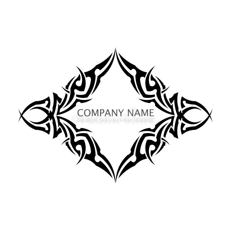 Black Tribal Vector Logo Design Icon and Sign Tribal Stock Illustration ...