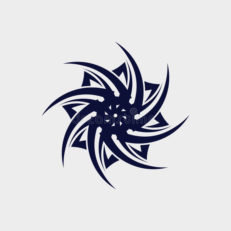 Black Tribal Vector Logo Design Icon and Sign Tribal Stock Illustration ...