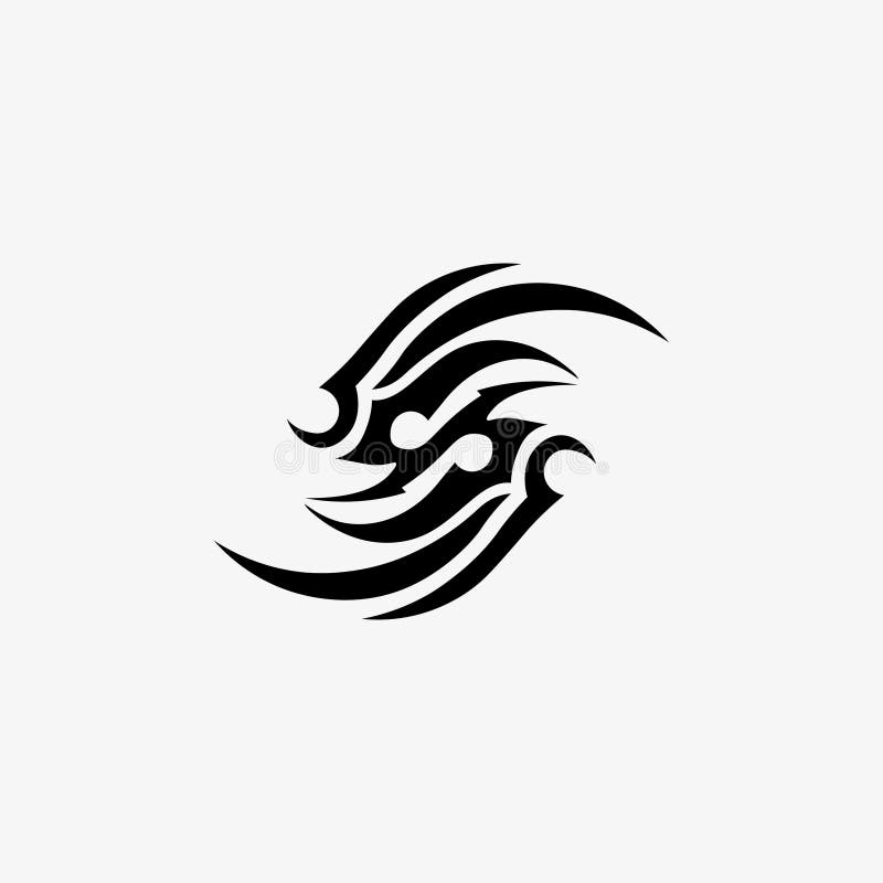 Black Tribal Vector Logo Design Icon and Sign Tribal Stock Illustration ...