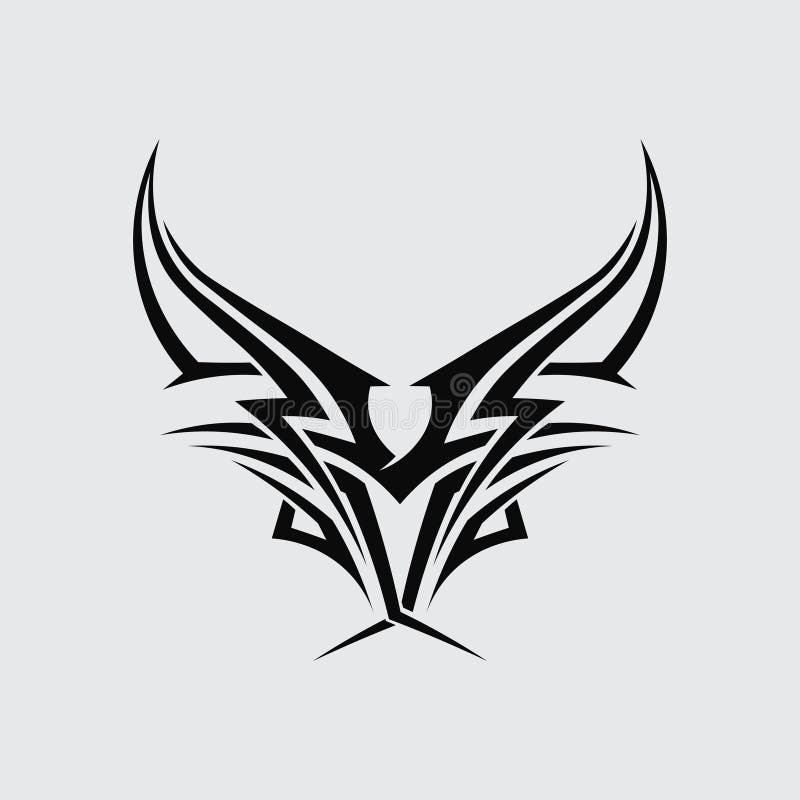 Black Tribal Vector Logo Design Icon and Sign Tribal Stock Illustration ...