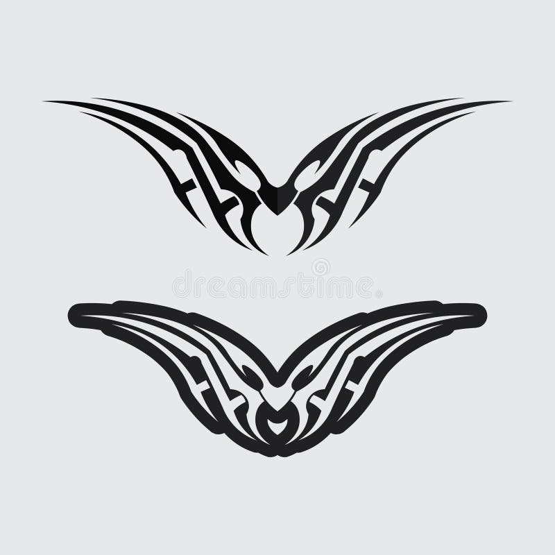 Black Tribal Vector Logo Design Icon and Sign Tribal Stock Illustration ...