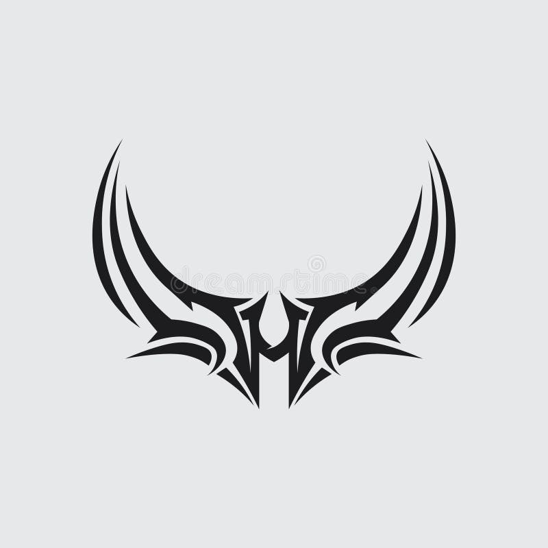 Black Tribal Vector Logo Design Icon and Sign Tribal Stock Illustration ...