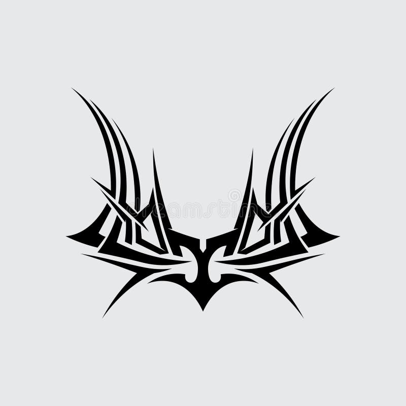 Black Tribal Vector Logo Design Icon and Sign Tribal Stock Illustration ...