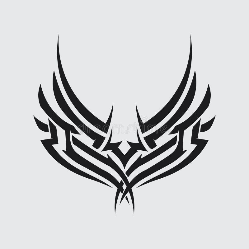 Black Tribal Vector Logo Design Icon and Sign Tribal Stock Illustration ...