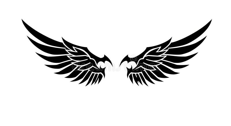 Black Tribal Wings Tattoo Design Vector Graphic Stock Illustration ...