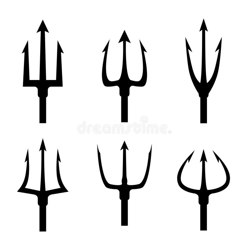 Black And White Trident Outline