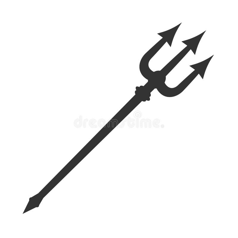 Black Trident Symbol Isolated on White Stock Vector - Illustration of ...