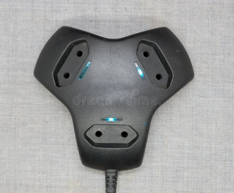 Electrical Triple Socket with Plug Stock Image - Image of current ...