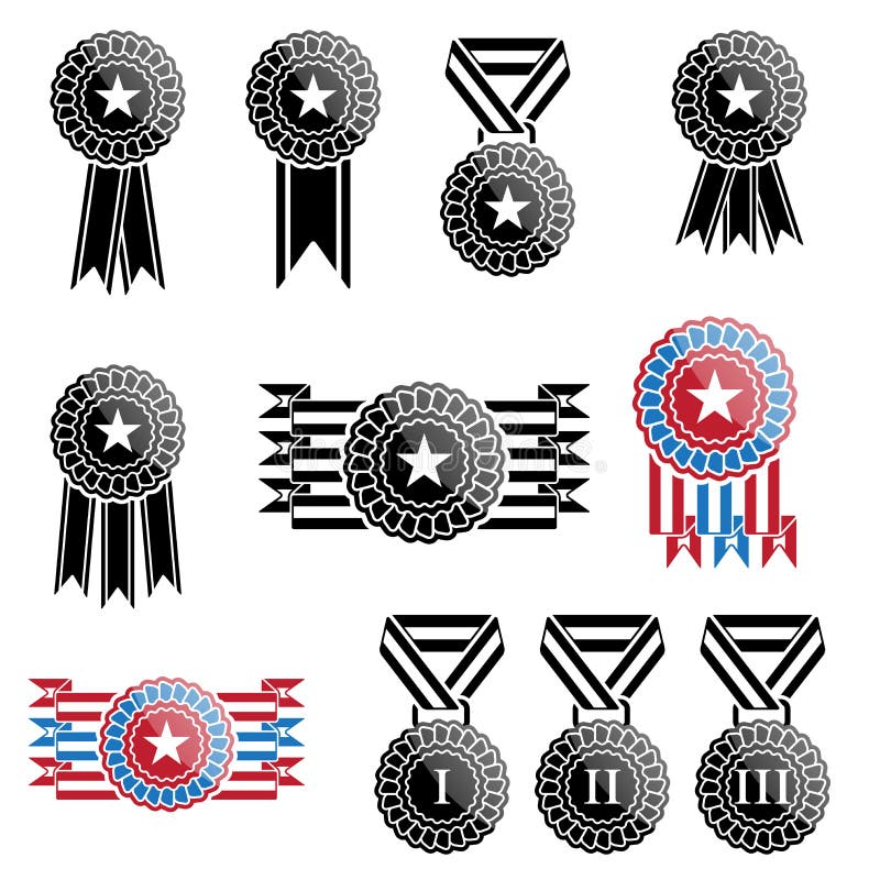 Black Trophy and Awards Icons Set Stock Vector - Illustration of leader ...