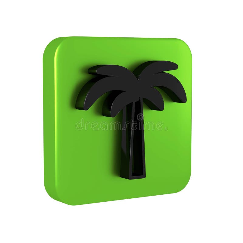 Black Tropical Palm Tree Icon Isolated on Transparent Background ...